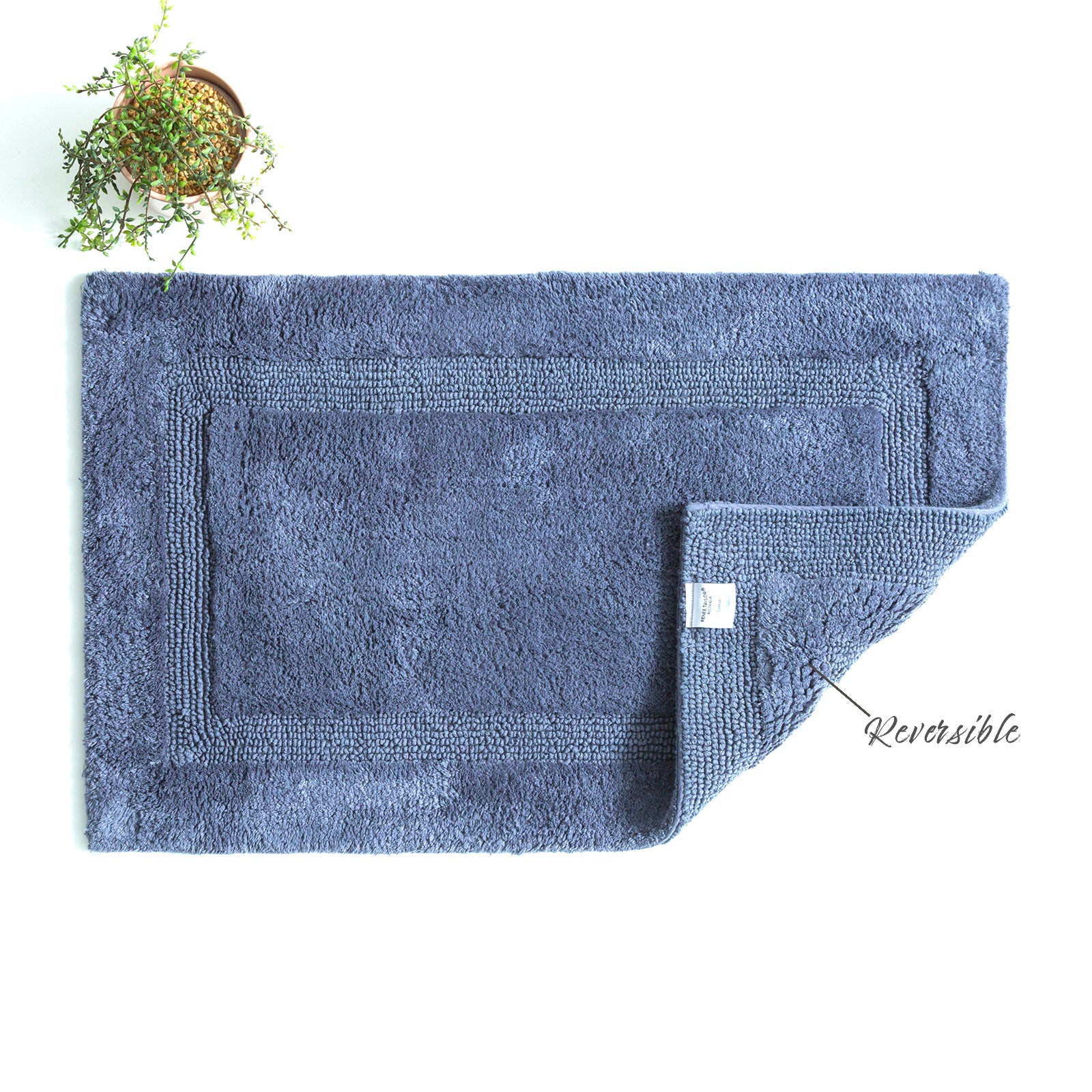 Bath Mats & Bathroom Rugs | Soho Cotton Bath Mat in Blue