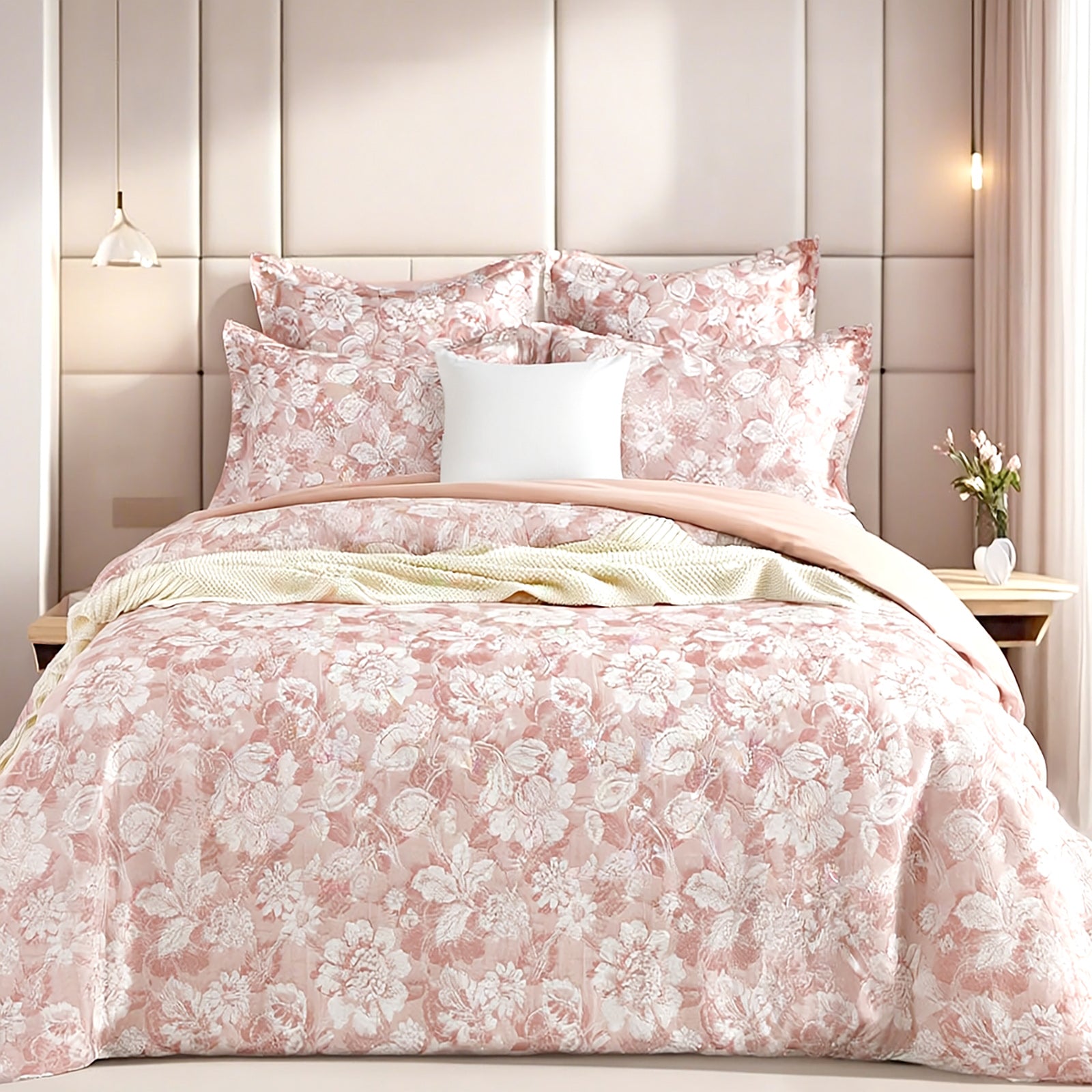 Aura Quilt Cover Set Blush