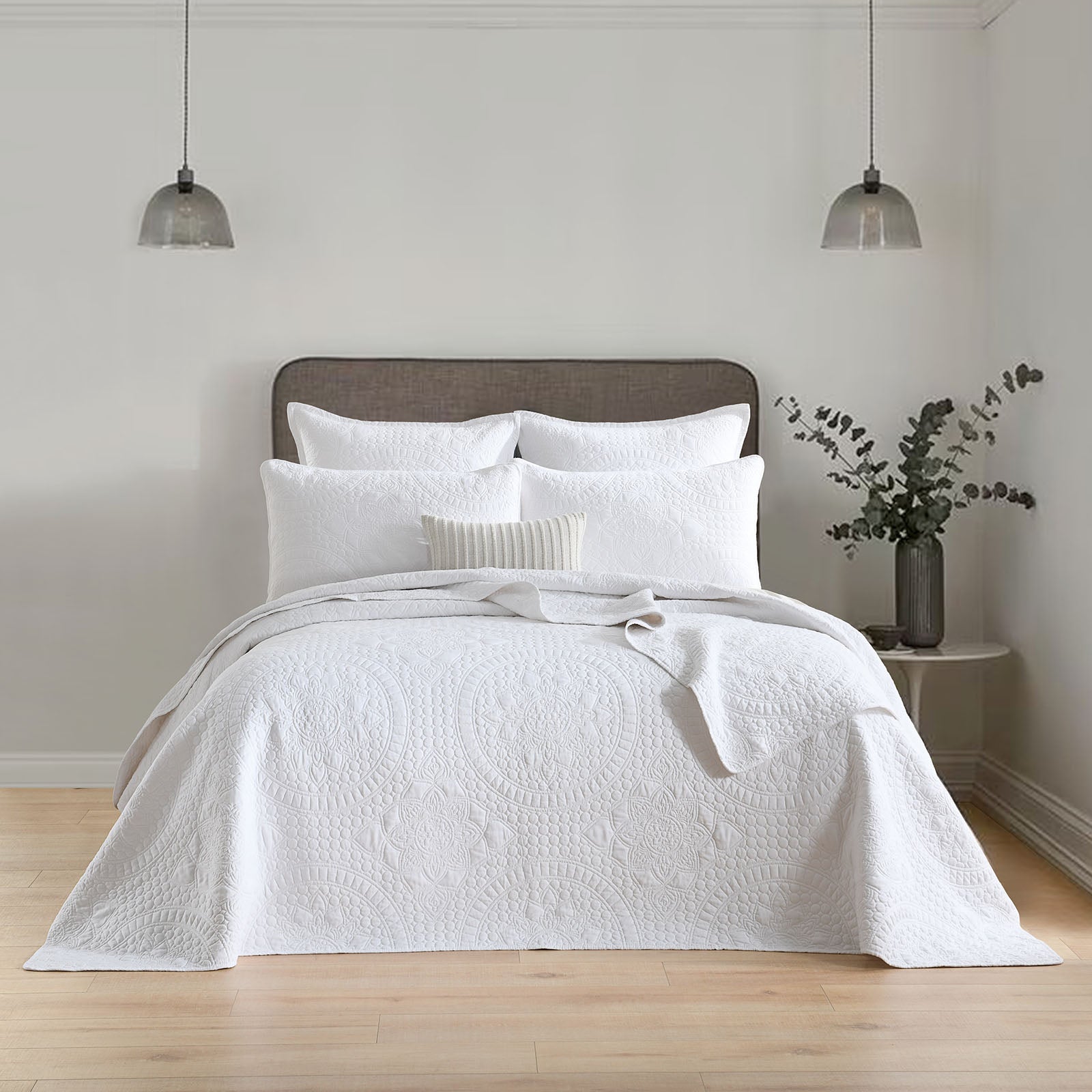 White Coverlet Set |Asher Cotton Jacquard | Shop Now