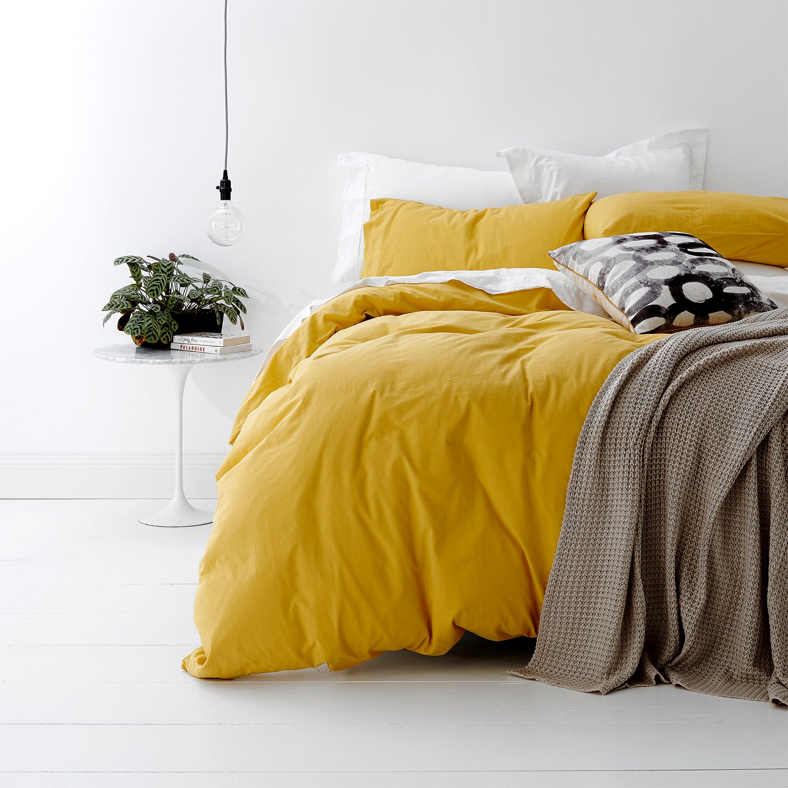 Quilt Cover Vintage wahsed|Yellow Quilt cover