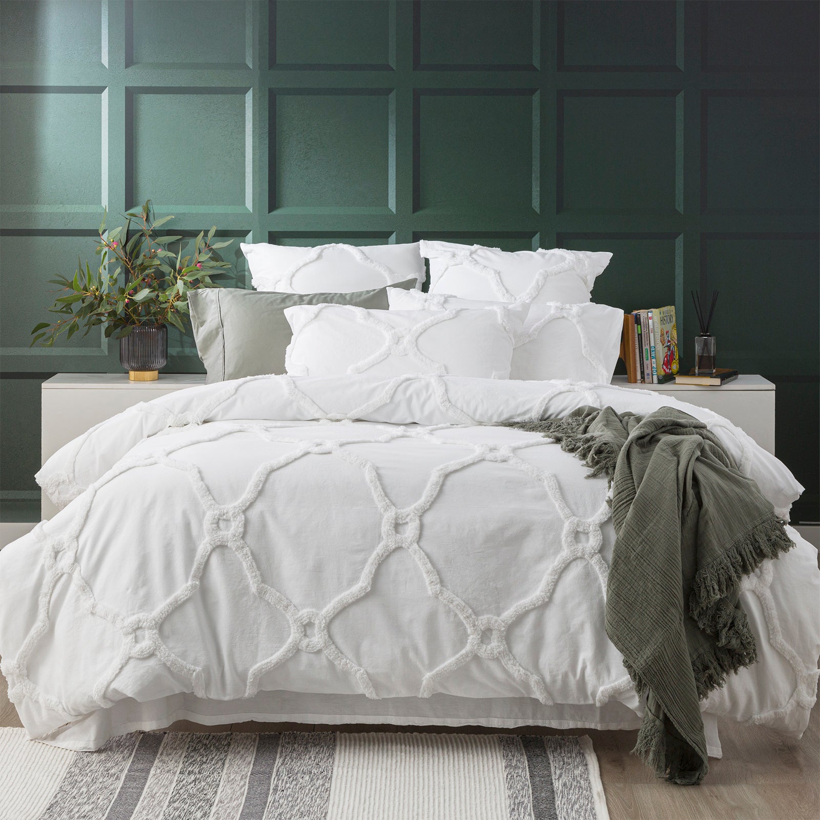 Quilt Cover Moroccan White quilt cover set