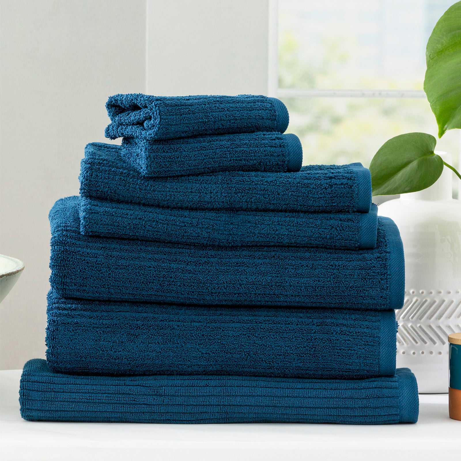 Ribbed Towels|Cobblestone Ink bath towels sets
