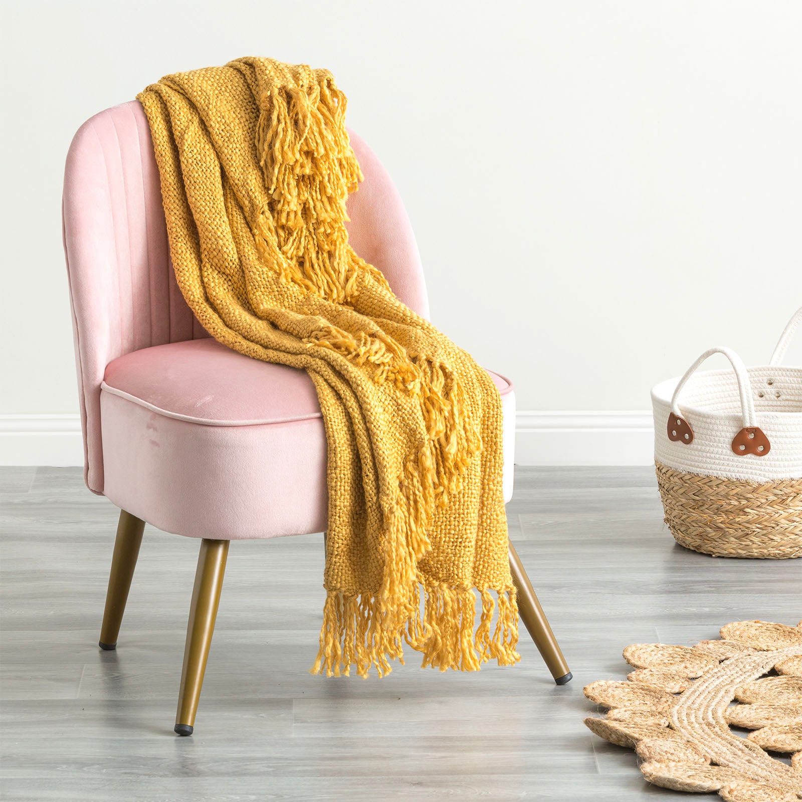 Crystal Yellow Throw Acrylic Gold – Cloud Linen