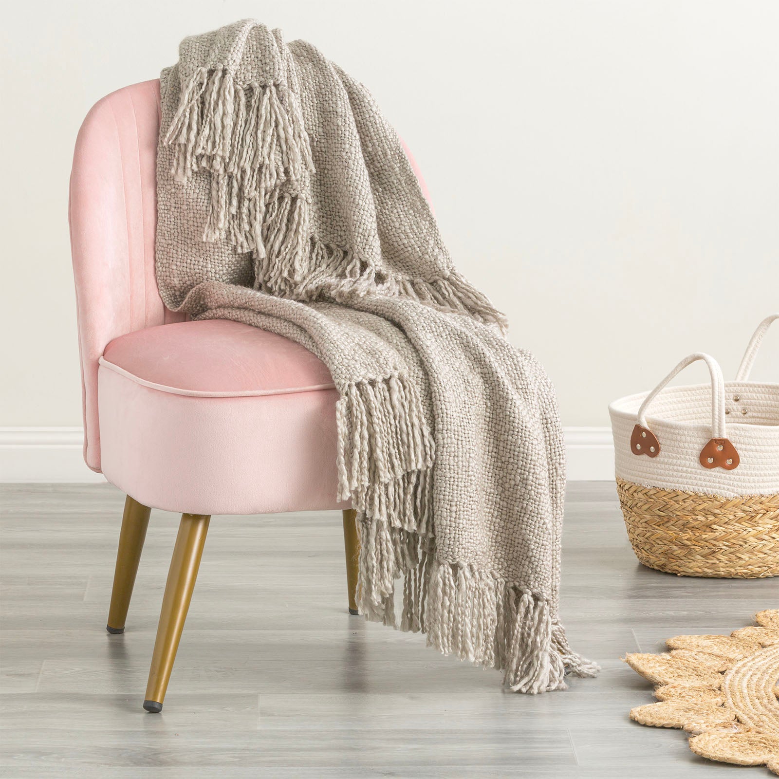Crystal Grey Throw Acrylic Silver