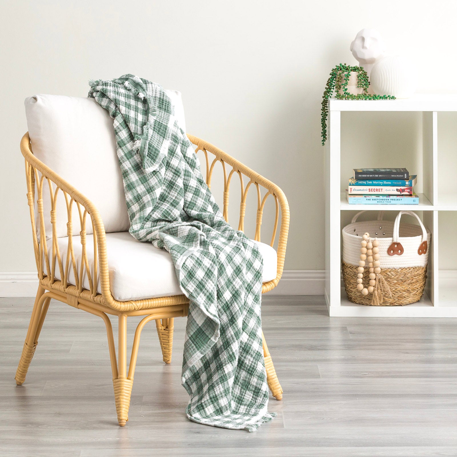 Reversible Throw | Atlantic Green Throw | Checkered Throw |Throw ...